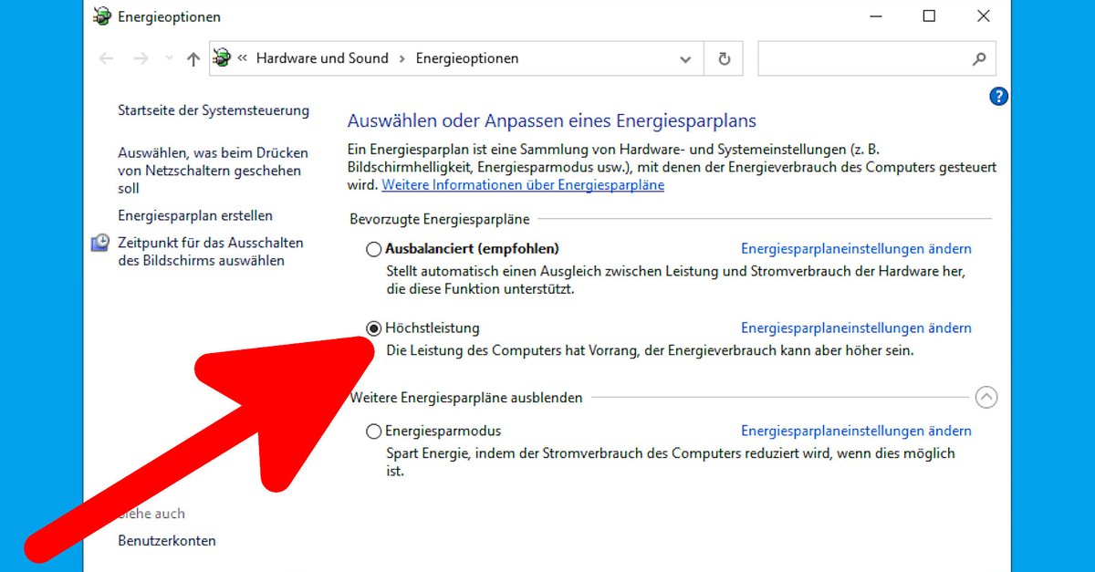 Höchstleistung in Windows 10 und 11 aktivieren